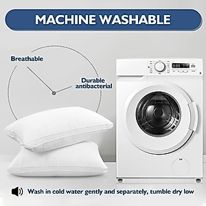 JICUSE Bed Pillows King Size Set of 2, Hotel Quality King Pillows 2 Pack for Sleeping with Soft Down Alternative Filling, Gusseted Bedding Pillow for Back, Stomach or Side Sleepers, 20" x 36"