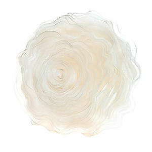 K-Cliffs Ruffled Rose Floral Chiffon Decorative Pillow Throw Round 16", Champagne