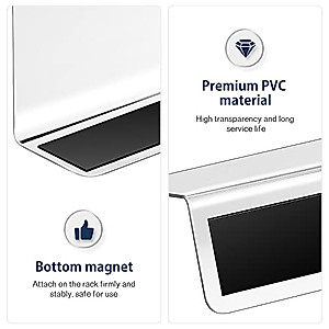 ULTECHNOVO Clear Shelf Dividers, Plastic Shelf Divider- 5PCS Shelf Separator with Magnetic Side- Firmly Standing Clear Shelf Clapboard for Cabinets Shelf Store Goods