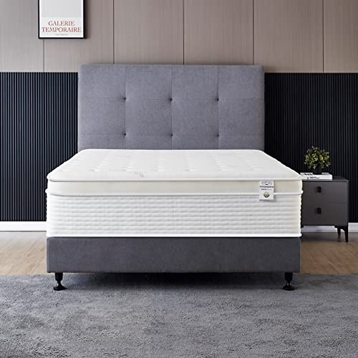 Full Size Mattress - 14 Inch Cool Memory Foam & Spring Hybrid Mattress with Breathable Cover - Comfort Plush Euro Pillow Top - Rolled in a Box - Oliver & Smith