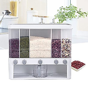 TTONSUE Glass Rice Container Rice Storage Container Rice Dispenser for Black Rice Yellow Rice Red Beans Rice Mung Beans Soybeans and other Granular Grains