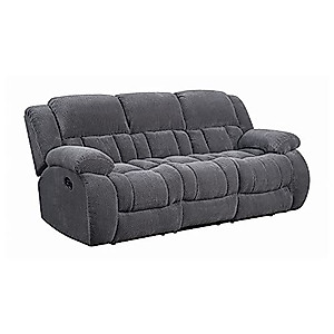 Coaster Furniture Weissman Pillow Padded Motion Sofa Charcoal 601921