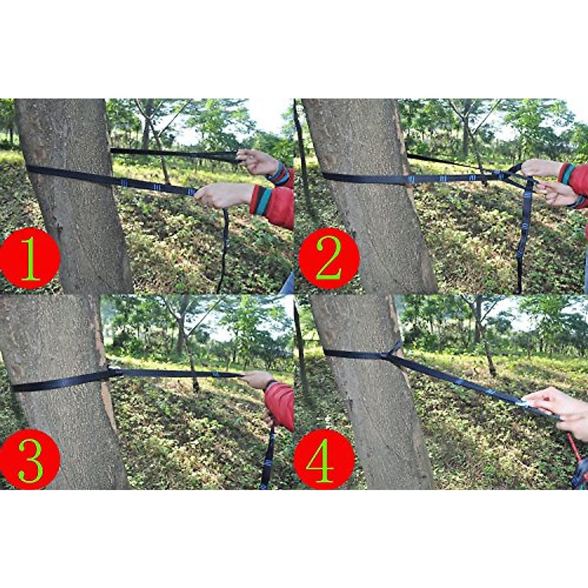 cutequeen 34 Loops 19.6Ft Long Hammock Tree Straps 3000+ LBS Versatile Heavy Duty & 100% Includes Steel carabiners