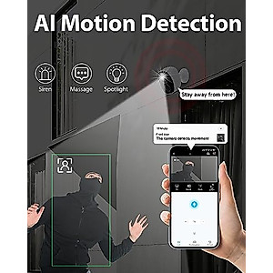 1pc Outdoor Wireless Security Camera with Solar Panel, 2K Battery Operated Camera for Home Security, Cloud/SD, No Monthly Fee, AI Motion Detection,Color Night Vision,2-Way Audio,Compatible with Alexa