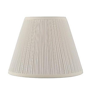 Aspen Creative 33055, Hardback Empire Transitional Spider Lamp Shade, Mushroom Pleated Off-White, 7" Top x 13" Bottom x 10" Slant