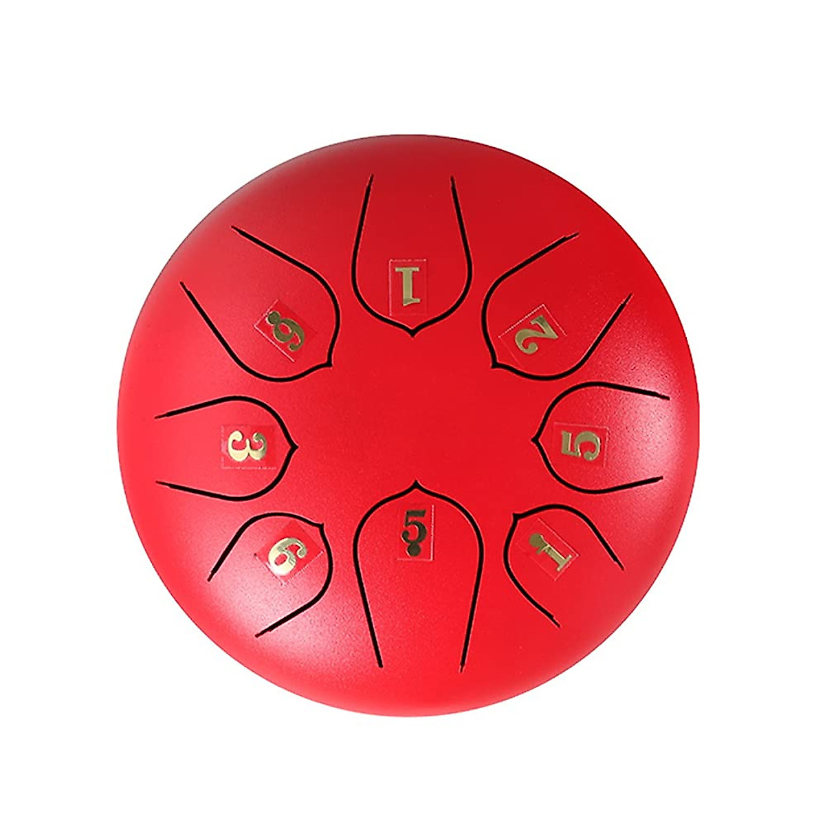 LAOZE Steel Tongue Drum-12 Inch 13 Note Percussion Instrument Lotus Hand Pan Drum with Drum Mallets Carry Bag (6''-8note, Gold)