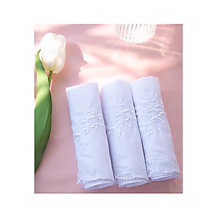 MileyMarla Womens Cotton Handkerchiefs Flower Embroidered Lace Ladies Hankies 6PCS