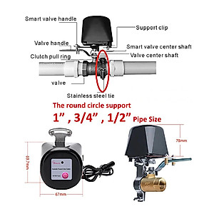 EVERSECU Tuya Smart WiFi & Bluetooth Smart Water Valve, Shutoff WiFi Control Water Valve Compatible with Alexa, Google and Application Program iOS/Android