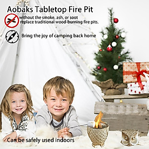 Aobaks Tabletop Fire Pit, Tabletop Fireplace, Gold Owl Shape Table Top Fire Pit Bowl, Personal Fire Pit Indoor Fire Pit for Indoor and Outdoor Use.