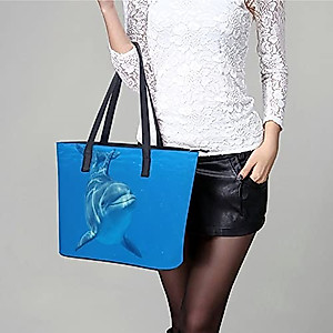 Womens Handbag Dolphin Leather Tote Bag Top Handle Satchel Bags For Lady