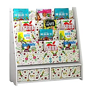 Multilayer Magazine Rack Newspaper Holder Book Shelf Storage Rack with Box Freestanding Display Rack Materials Robust 83X28X87CM MUMUJIN (Color : B)