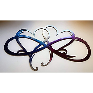 Dual Infinity Hearts Metal Wall Art Accent Two Hearts Become One