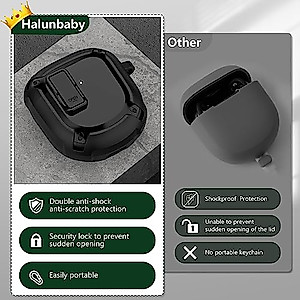 Halunbaby for Bose QuietComfort Earbuds II (2022)& New Bose QuietComfort Ultra Case Cover with Secure Lock Clip Super Protective Hard Shell Shockproof Cover with Carabiner for Men Women Gift (Black)