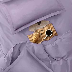 Light Purple Comforter Set Queen Size, 3 Piece Lavender Aesthetic Modern Bedding Set - Soft & Lightweight All Season Microfiber Down Alternative Bed Comforter with 2 Pillow Shams for Women Girls