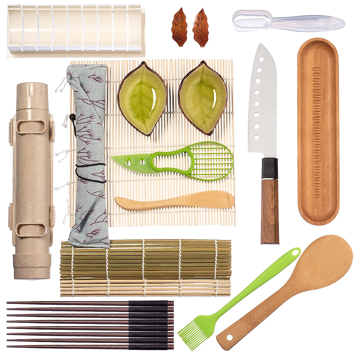 Sushi Making Kit for Beginners - Premium Grade Sushi Maker Kit - Complete Sushi Roller Kit Including Sushi Bazooka & Sushi Mat for Rolling that Perfect Sushi - DIY Sushi Kit For Home