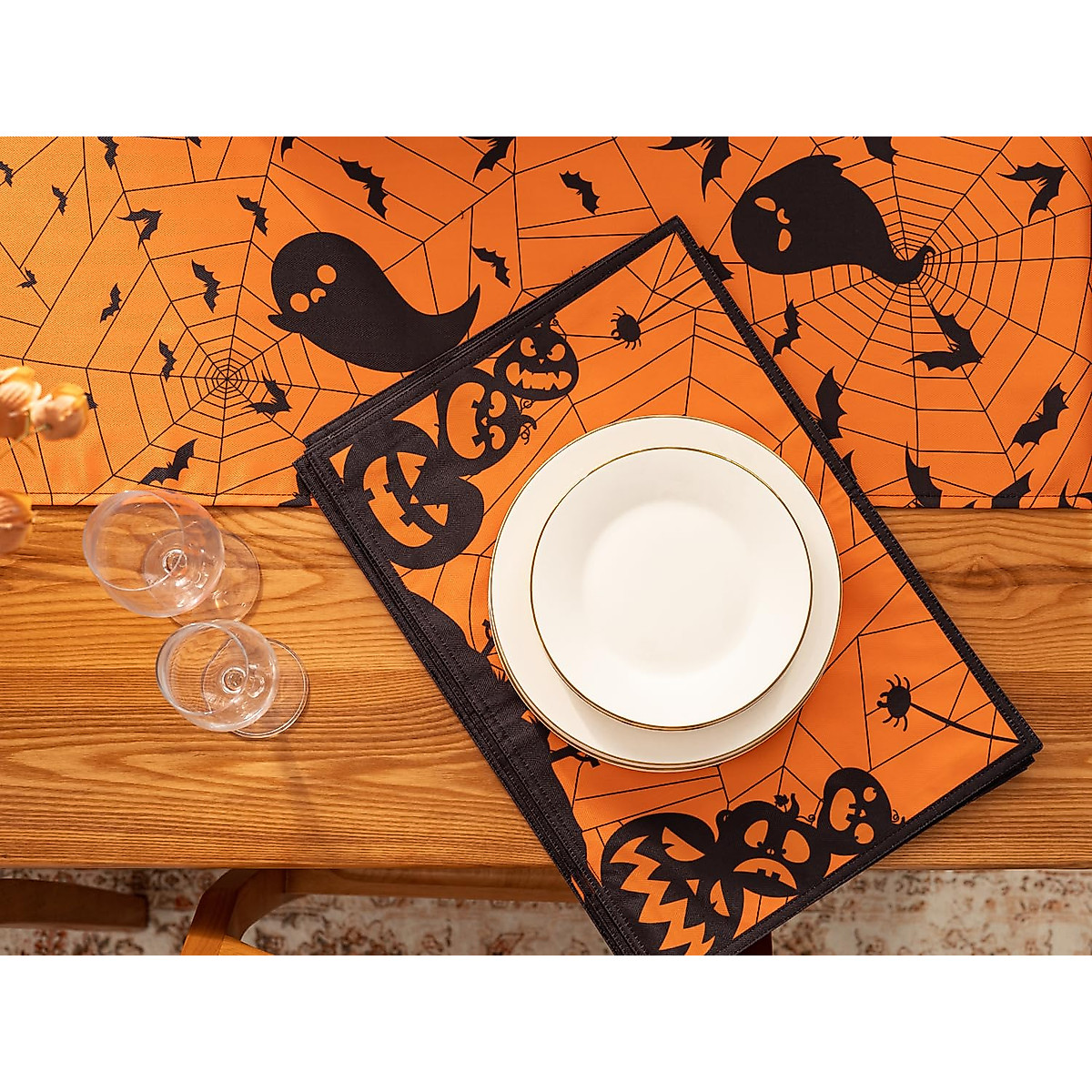 YiHomer Halloween Silhouettes Tabletop for Halloween Decorations, Dinner Parties and Scary Movie Nights, Horror Night, Tablecloth, 60 x 84 Rectangle