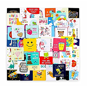 Prasacco 120 Pcs Lunch Box Notes for Kids Cute Affirmation Lunch Box Cards Lunchbox Notes for Kindergartners Inspirational Motivational Love Notes Kid Lunch Accessories