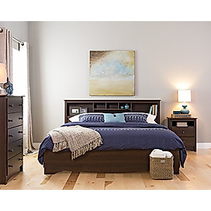 Prepac Mate's King 6-Drawer Minimalist Platform Storage Bed, Contemporary King Bed with Drawers 81.5" D x 78.5" W x 18.75" H, Espresso, EBK-8400-K