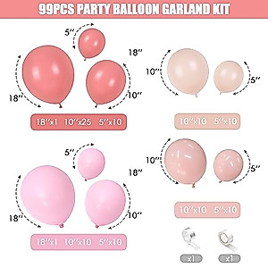 Dusty Pink Balloon Garland Double Stuffed Blush Pink Balloons Baby Pink Latex Balloon Arch Kit Dusty Rose Pastel Pink Party Balloons for Girl Boho Wedding Baby Bridal Shower Birthday Party Decorations