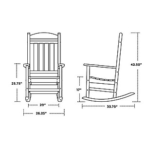 POLYWOOD R100BL Presidential Rocking Chair, Black