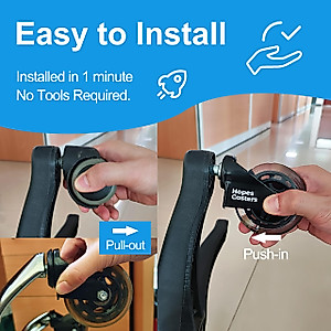 Office Chair Caster Wheels (Set of 5) - Heavy Duty & Safe for All Floors Including Hardwood - Perfect Replacement for Desk Floor Mat - Rollerblade Style w/Universal Fit