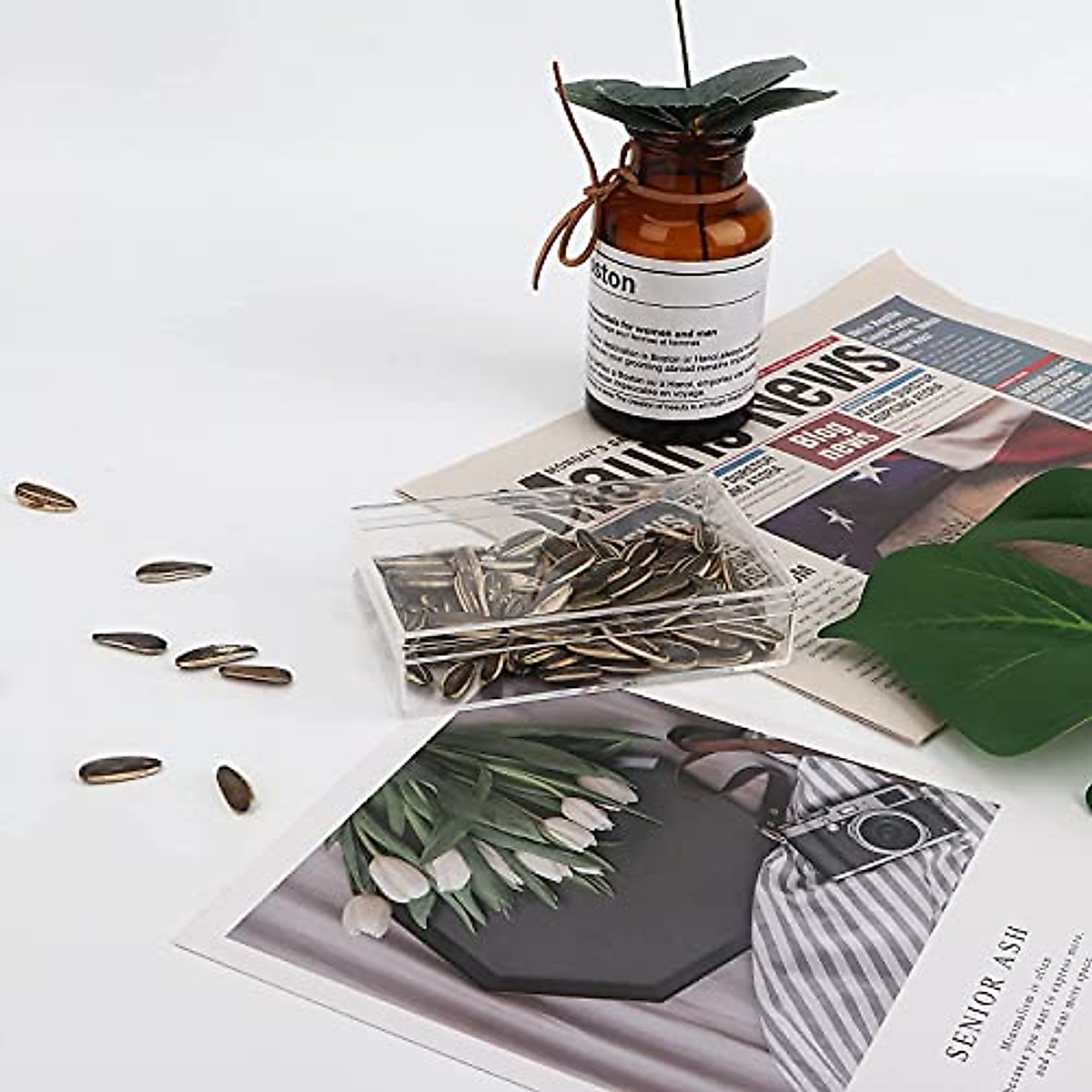 dedoot Clear Acrylic Box with Lids, 4 Pack 4.3x2.7x1 Inch Clear Acrylic Plastic Square Cube Storage Candy Box Containers for Wedding, Party, Treats, Coin, Jewelry Accessories