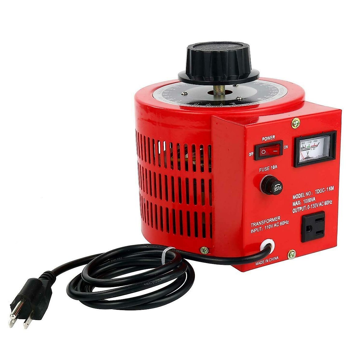 YaeCCC Voltage Transformer 10 Amp Auto AC Variable Voltage Converter,1000VA,0~130 Volt Output (1000W Max)