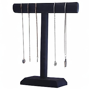 Pangkeep Necklace Holder,Black Velvet Jewelry Display Stand for Selling,13.8 Inches Tall Jewelry Holder.