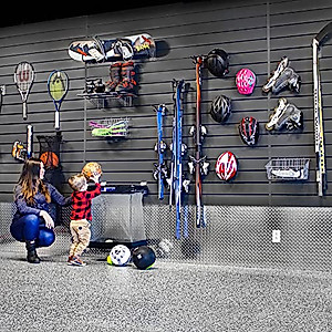 Proslat 88105 Heavy Duty PVC Slatwall Garage Organizer, 8-Feet by 4-Feet Section, 10 Panels, Charcoal (Dark Grey)