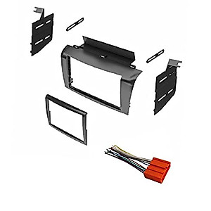 ASC Audio Car Stereo Radio Install Dash Mount Kit and Wire Harness for Installing a Double Din Radio for 2004 2005 2006 2007 2008 2009 Mazda3 Mazda 3