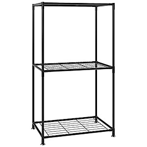 YisanCrafts 3 Tier Fixed Layer Spacing Storage Shelf Metal Storage Rack Wire Shelving Unit Storage Shelves Metal 221Lbs Capacity 18" L x 12.8" W x 32.7" H for Pantry Closet Kitchen Laundry Black