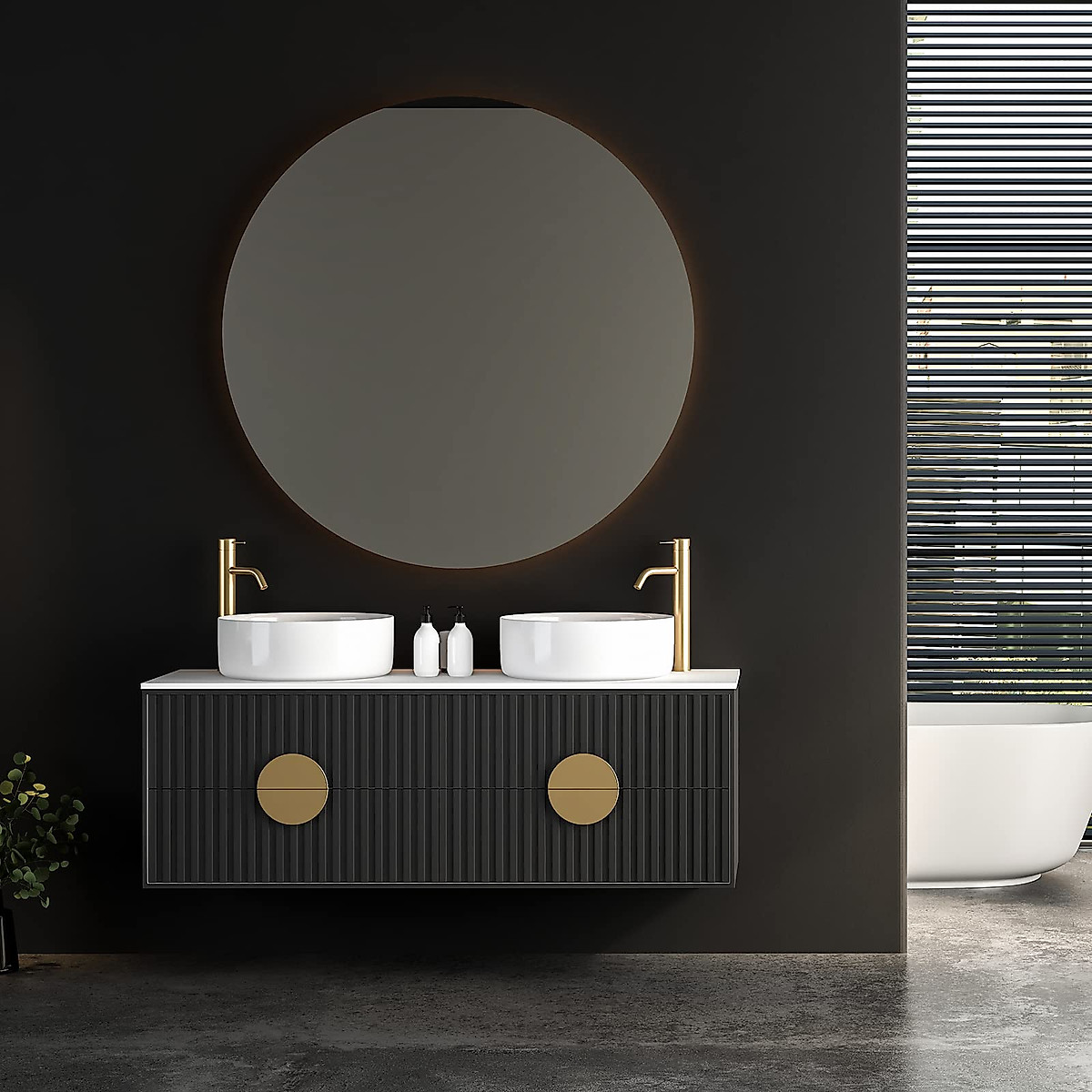 CRE8TIVE Black Wallpaper Peel and Stick Modern 24"x118" Wide Self Adhesive Matte Black Contact Paper for Countertops Waterproof Decorative Thick Black Vinyl Roll for Kitchen Bedroom Walls Cabinets