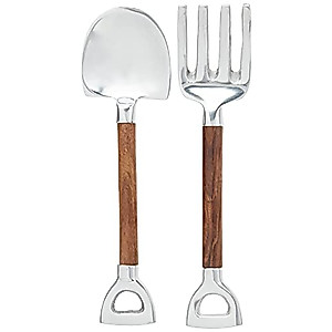 Godinger Wheelbarrow Salad Bowl & Servers, Alternative Metal