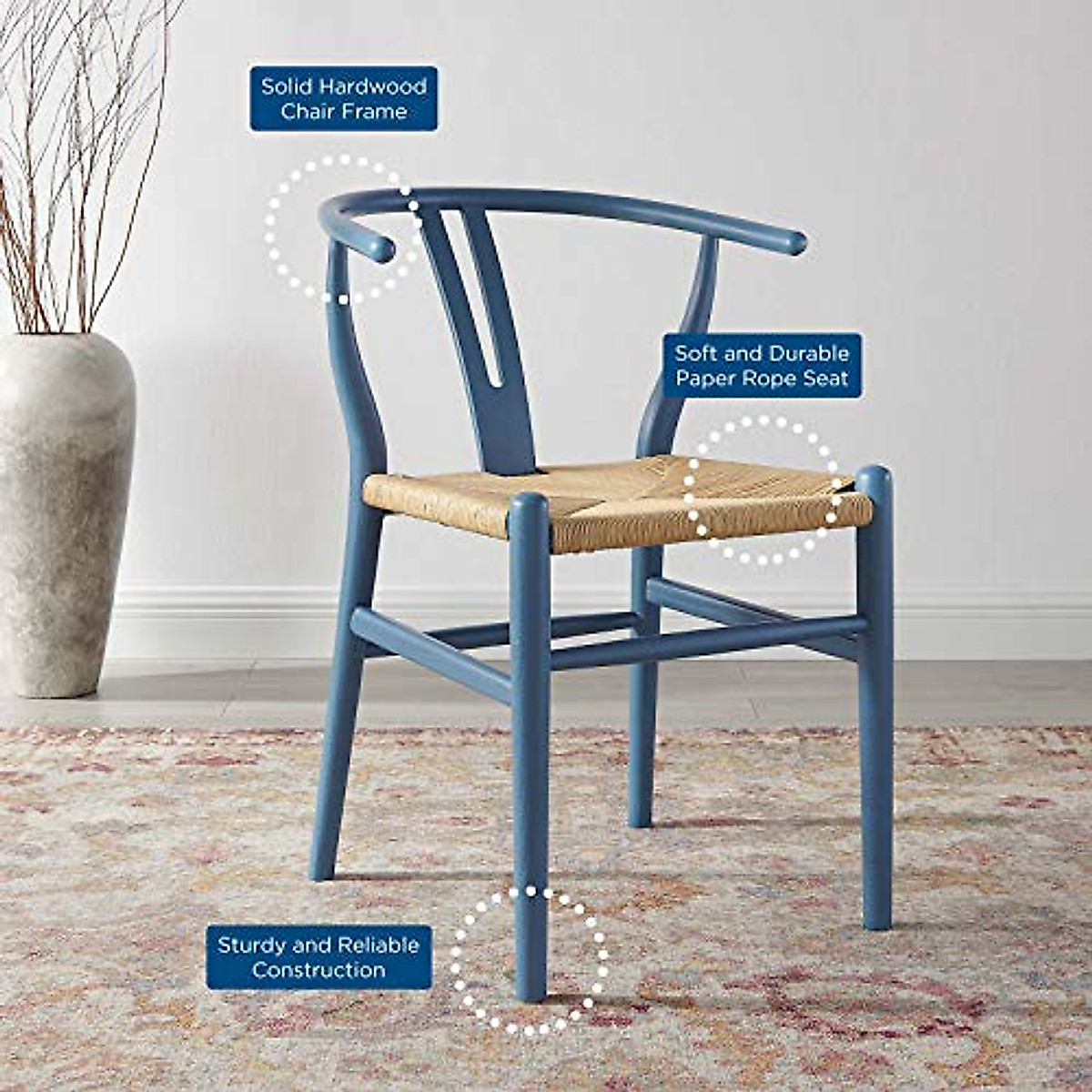 Modway Amish Dining Wood Side Chair, Harbor