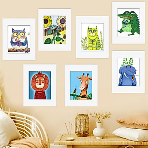 yeestone 10 Pack Picture Frame Mats, 11x14 Matted to 8x10 Photo Mats, Acid Free Picture Matting for Pictures Photos Watercolor Artwork (White)