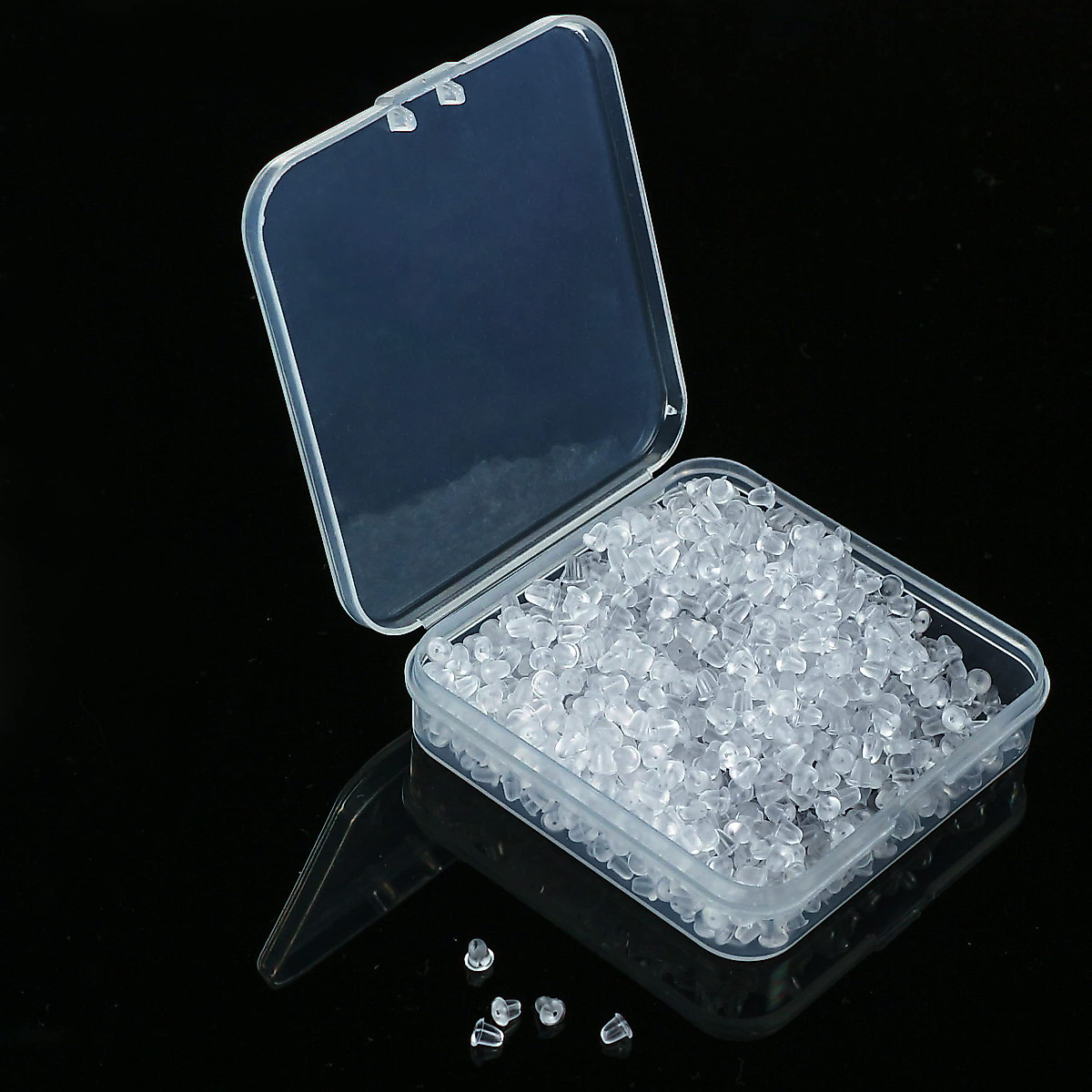 1200 Pcs Silicone Earring Backs Clear Earring Backings Soft Ear Safety Back Pads Backstops for Women,Diameter 4mm(1200PCS/600Pairs)