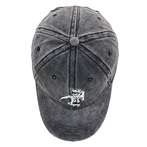 T Rex Skeleton Dinosaur Baseball Cap for Men Women, Vintage Embroidered Cotton Washed Distressed Dad Hat