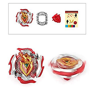 Bey Battle Burst Blade Evolution Turbo B-105 Booster Zet Achilles.11.Xt Red Sparking Left & Right Launcher Handle Grip Starter Set Gaming Battling Top God Bay Lr Bey launcher Spinning Toy Gift for Boy