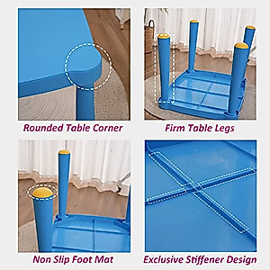 Domi Kids Table and Chair Set,Kids Lightweight Plastic Table and 4 Chairs Set for Reading,Preschool,Drawing,Toddler,Playroom(Enlarge Size