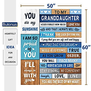 Gifts for Granddaughter,Granddaughter Gifts from Grandma Grandpa,to My Granddaughter Blanket 60”x50”,Granddaughter Gifts from Grandparents Grandmother for Birthday Graduation Christmas