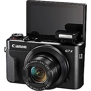 Camera PowerShot G7 X Mark II Digital Camera (Black) Bundle with SanDisk 64GB Memory Card, Full Size Tripod, High Speed Card Reader, Photo Kit (20 Items)