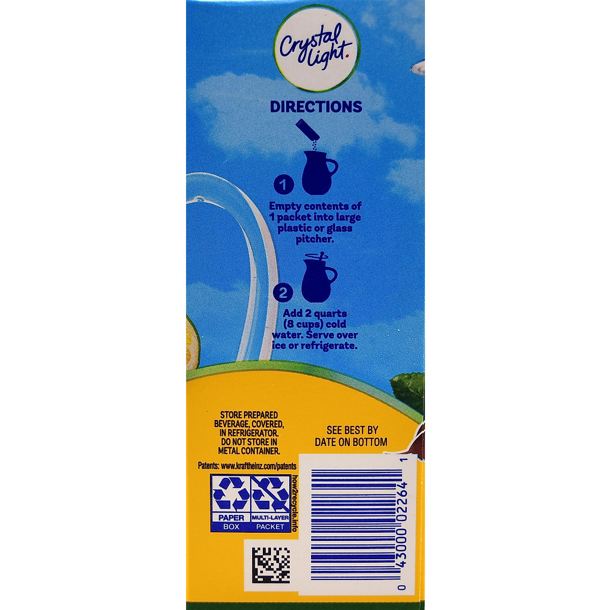Crystal Light Lemon Decaf Iced Tea Natural Flavor Drink Mix, 12-Quart Canister (Pack of 2)