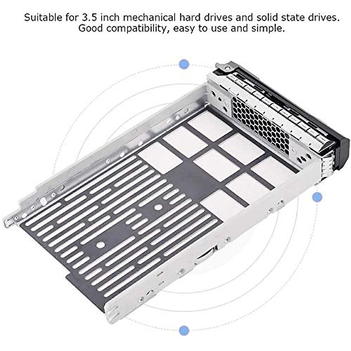 AIHG 2pcs 3.5" SAS SATA SATA Hard Drive Caddy Tray Enclosure Compatible for DELL PowerEdge R310 R320 R410 R415 R510 R515 R610 R710 T610 T710 KG1CH F238F (KG1CH-2PCS)