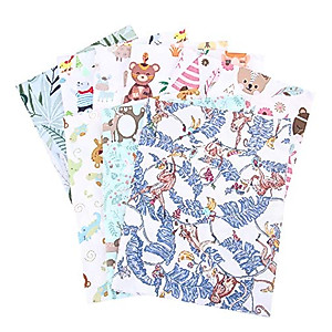 MoonyLI 8Pcs Cotton Fabric Bundle Cartoon gedruckt Quilting Fabric Prints Cotton Fabric Cartoon Muster Nähmaterial DIY Quilting Fabric Scraps Set für Patchwork Craft