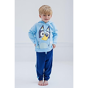Bluey Little Boys Fleece Pullover Hoodie & Jogger Pants Set Light/Dark Blue 7-8
