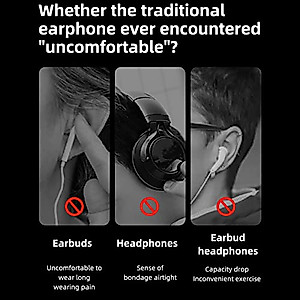 Bone Conduction Headphones Open Ear Wireless Bluetooth 5.2 Sports Headphones Built-in Mic Sweat Waterproof Long Battery Life Headset for Running Cycling Workout Yoga