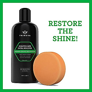 TriNova Scratch Swirl Remover - Best Abrasive Compound car Paint Restoration. Kit Includes Buffer pad Removal Polish in a Complete System. Ultimate Solution Clear Coat Care. 12 fl oz