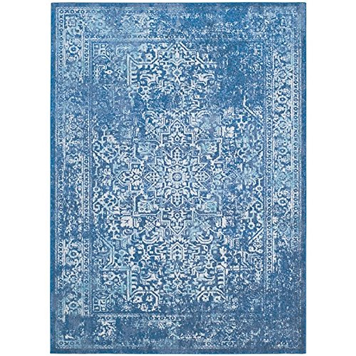 SAFAVIEH Evoke Collection 10' x 14' Blue/Ivory EVK251C Boho Non-Shedding Living Room Bedroom Dining Home Office Area Rug