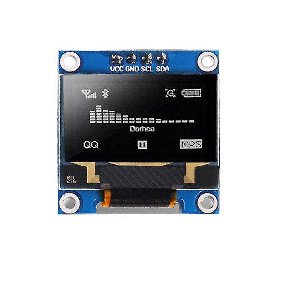 DORHEA 6PCS 0.96’’ OLED Display Module 12864 128x64 Pixel LCD White Light SSD1306 Driver Board I2C Serial 0.96 inch IIC Chip 4 Pin Self-Luminous Display Board Compatible with Raspberry Pi