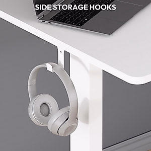 SANODESK Single Motor 2 Stage Electric Height Adjustable Standing Desk Frame Heavy Duty 176lbs Load Capacity for Home Office (White Frame Only)